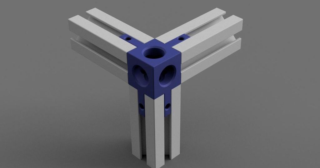 Connection 3Way CUBE Corner Bracket _Profile 2020 M4 Thread by ...