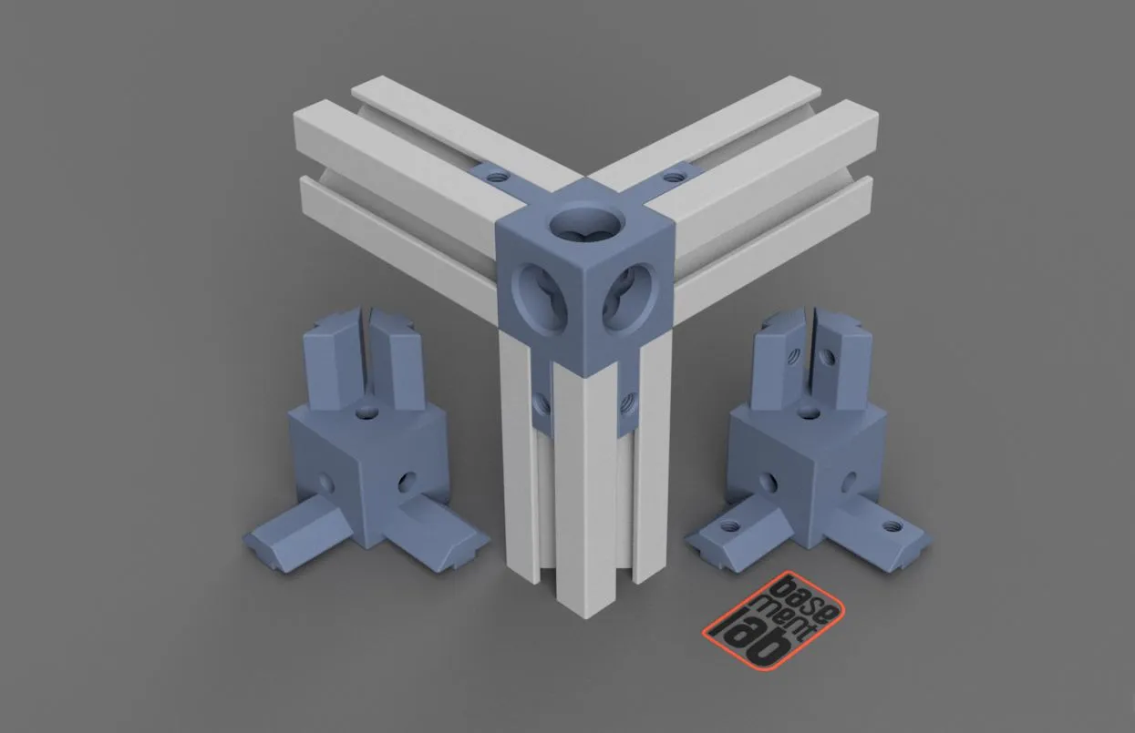 Connection 3Way CUBE Corner Bracket _Profile 2020 M4 Thread by ...