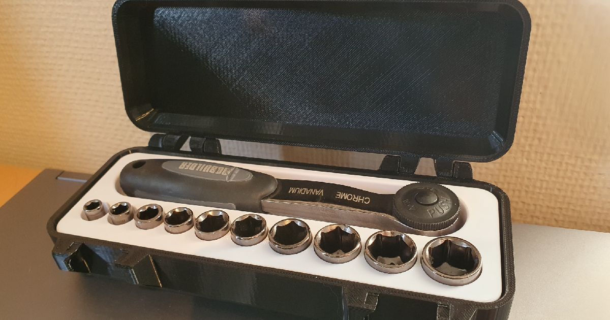 Socket set inlay for 1/4" ratchet wrench by Hobbyist_Printer | Download ...