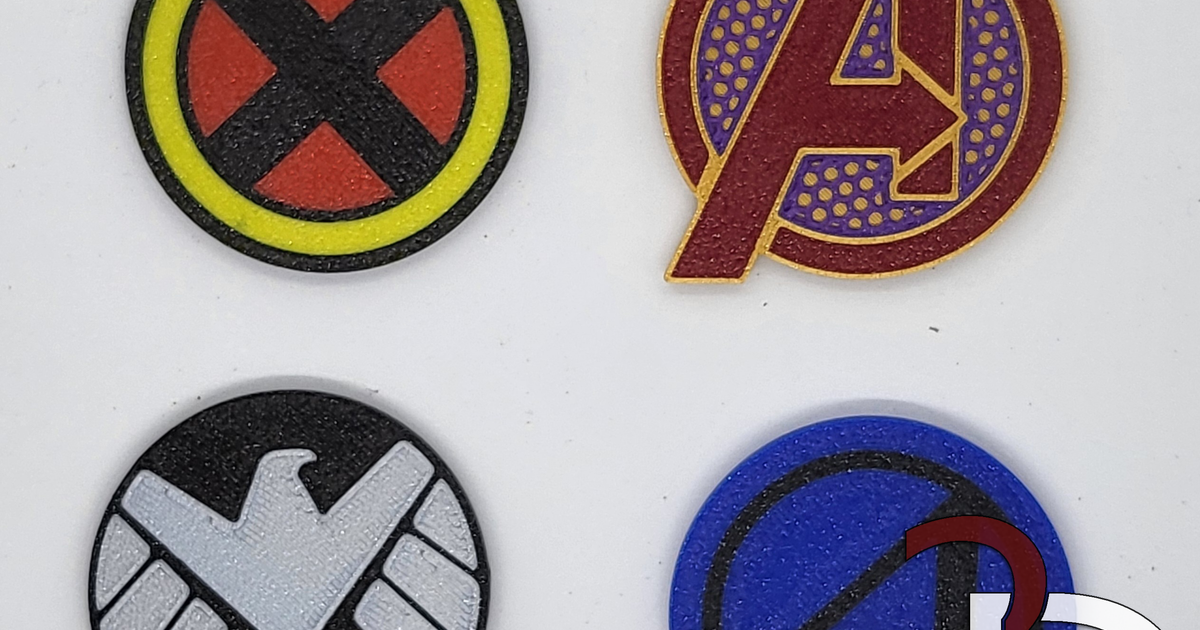 Marvel themed magnets/coasters (set 2) by 3D Gene Designs | Download ...