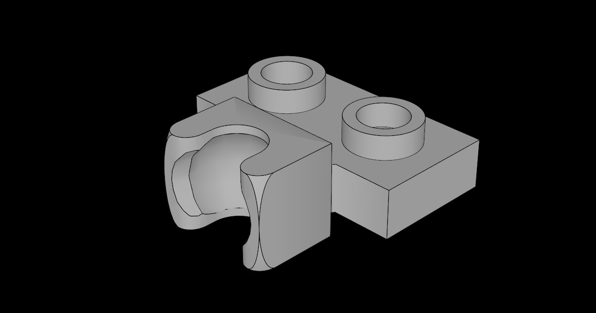 Lego Compatible (14704.dat) Plate 1 x 2 with Socket Joint-8 with ...