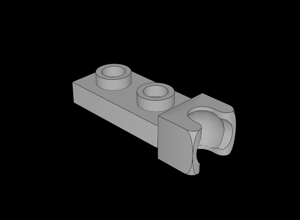 Lego Compatible (14418.dat) Plate 1 x 2 with Socket Joint-8 with ...
