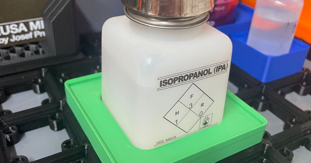 Gridfinity mount for Menda Isoprophol Alcohol pump bottle by Douglas ...