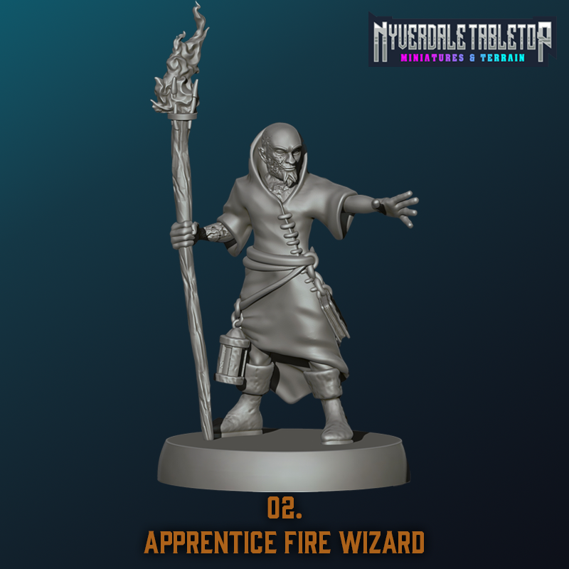 Apprentice Fire Wizard von Nyverdale Tabletop | Kostenloses STL-Modell ...