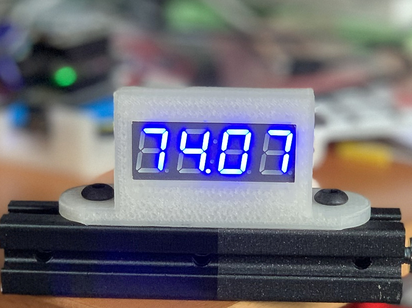 A four digit, seven segment led display holder for an 8020 series 10 ...