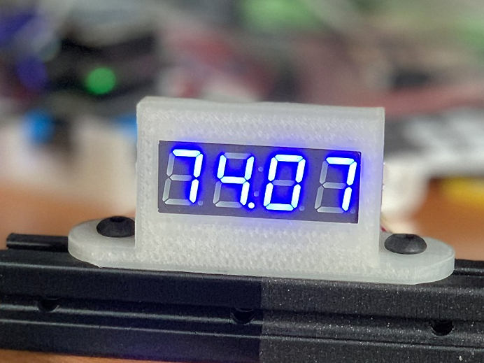 A four digit, seven segment led display holder for an 8020 series 10 ...