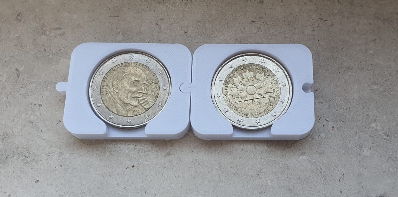 Short 2€ coin holder (modular) by Rodrigo Oliveira | Download free STL ...