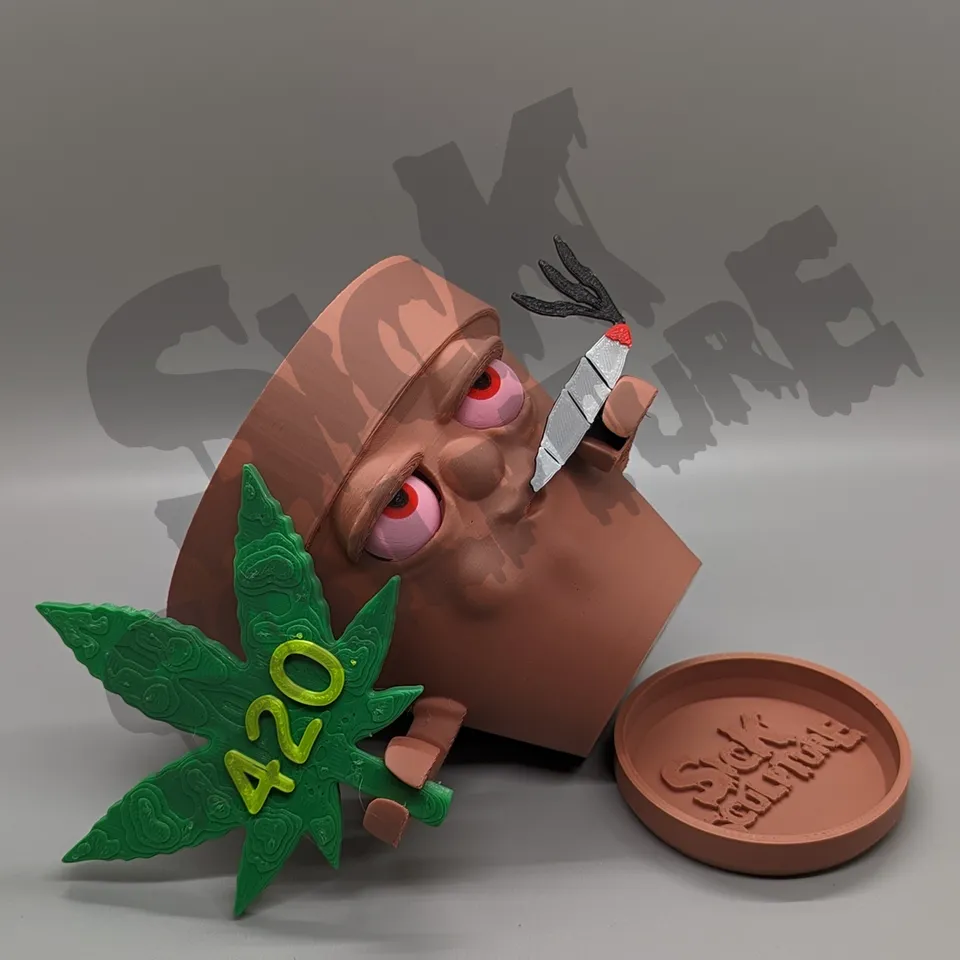 420 pot smoking pot planter by Sicksculpture | Download free STL model | Printables.com