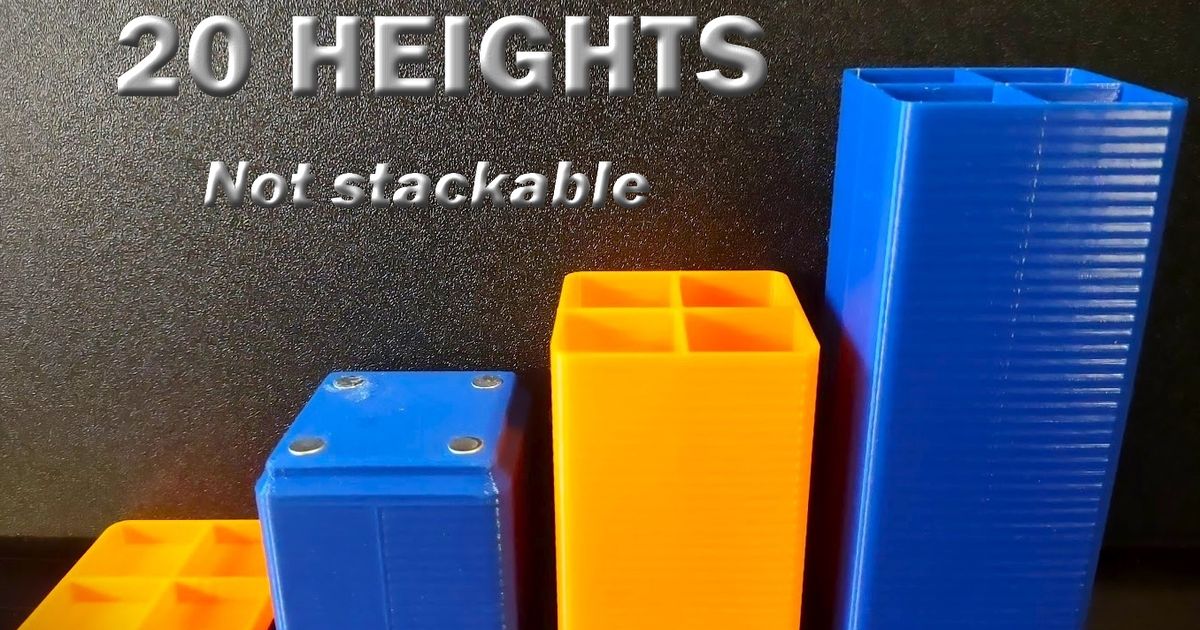 Gridfinity, 4x-1x1, 20 Heights, Magnet Holes by JPM Designs | Download ...