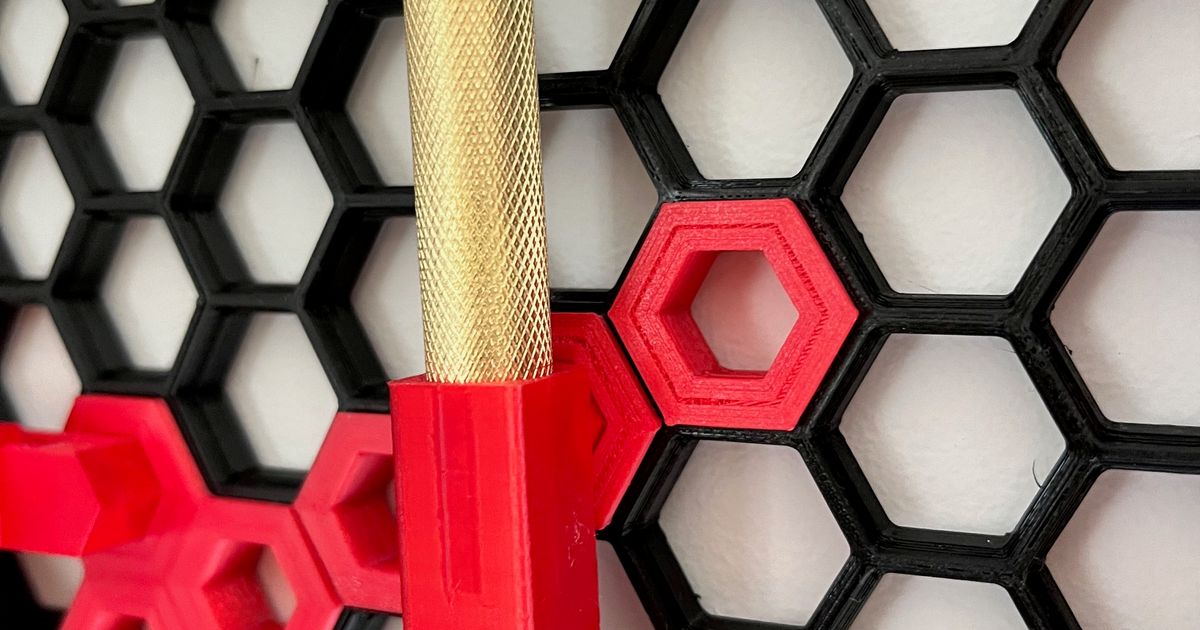 Honeycomb hook punch holder by dokurobey | Download free STL model ...