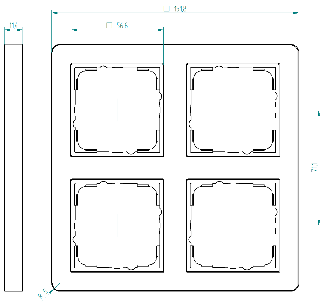 GIRA System 55 Standard 4x-Compartment Frame by SolidKnow | Download ...
