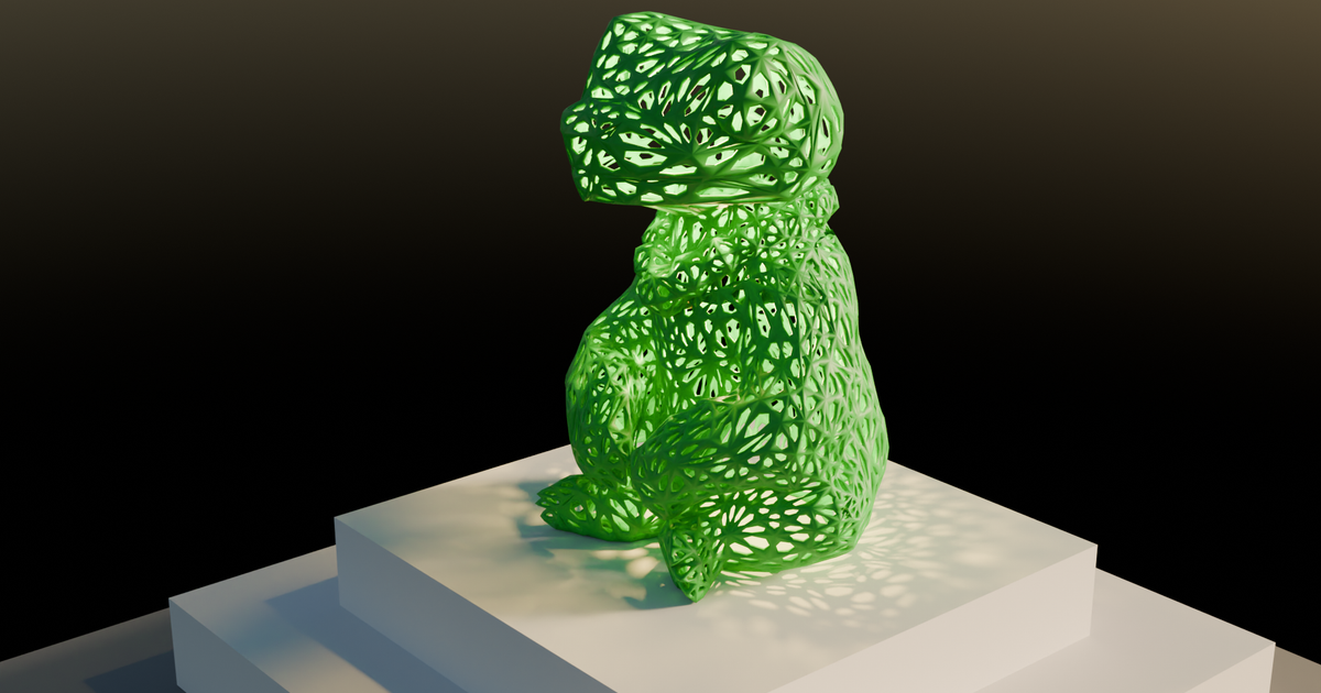 Lizard Bear Meditating (wireframe remix) by tduerig | Download free STL ...
