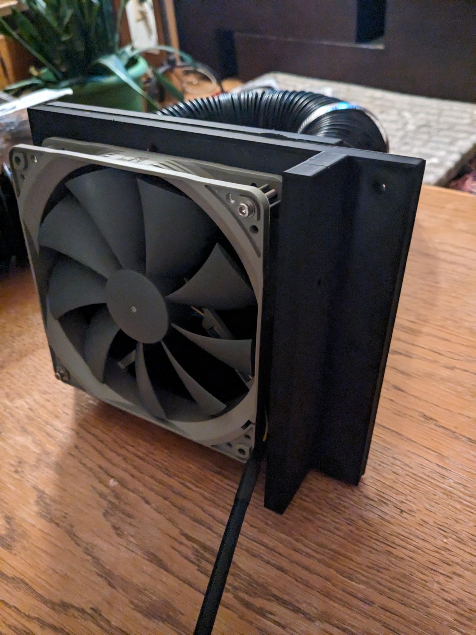 3D Printer Exhaust Fan Bracket - 140mm fan to 3 inch exhaust pipe by ...