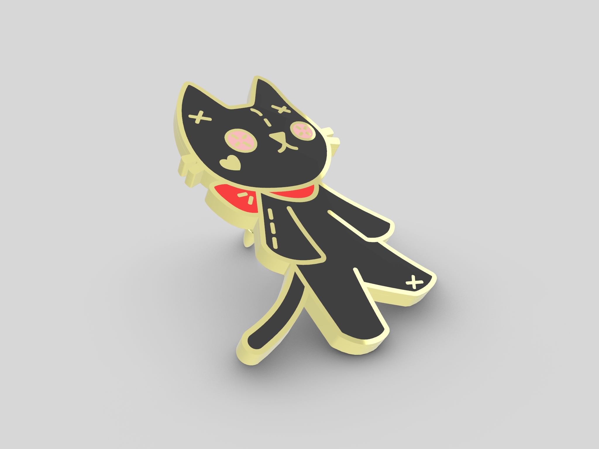 Puppet Cat 1 Enamel Pin by GHost_74 | Download free STL model ...