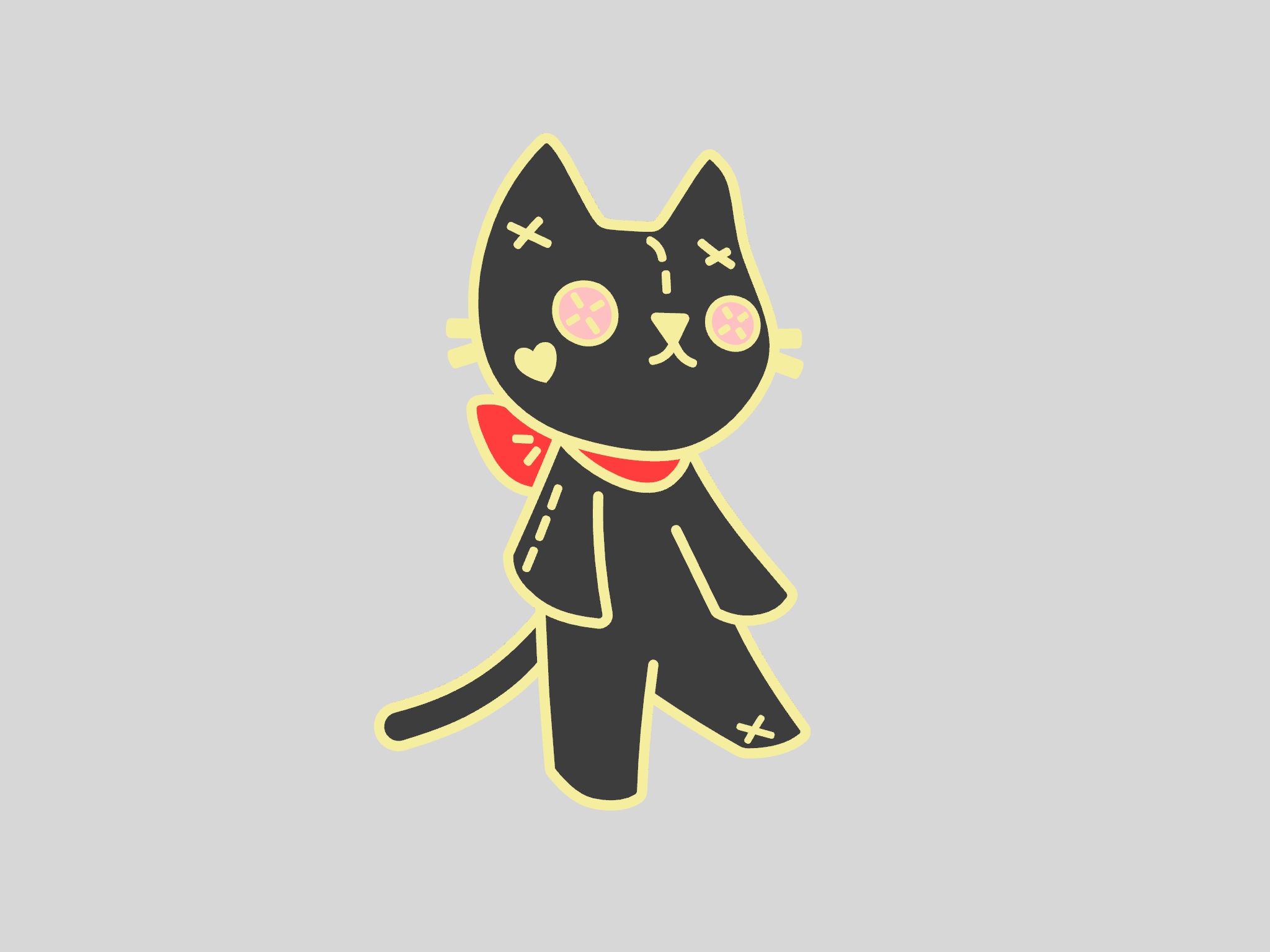 Puppet Cat 1 Enamel Pin by GHost_74 | Download free STL model ...