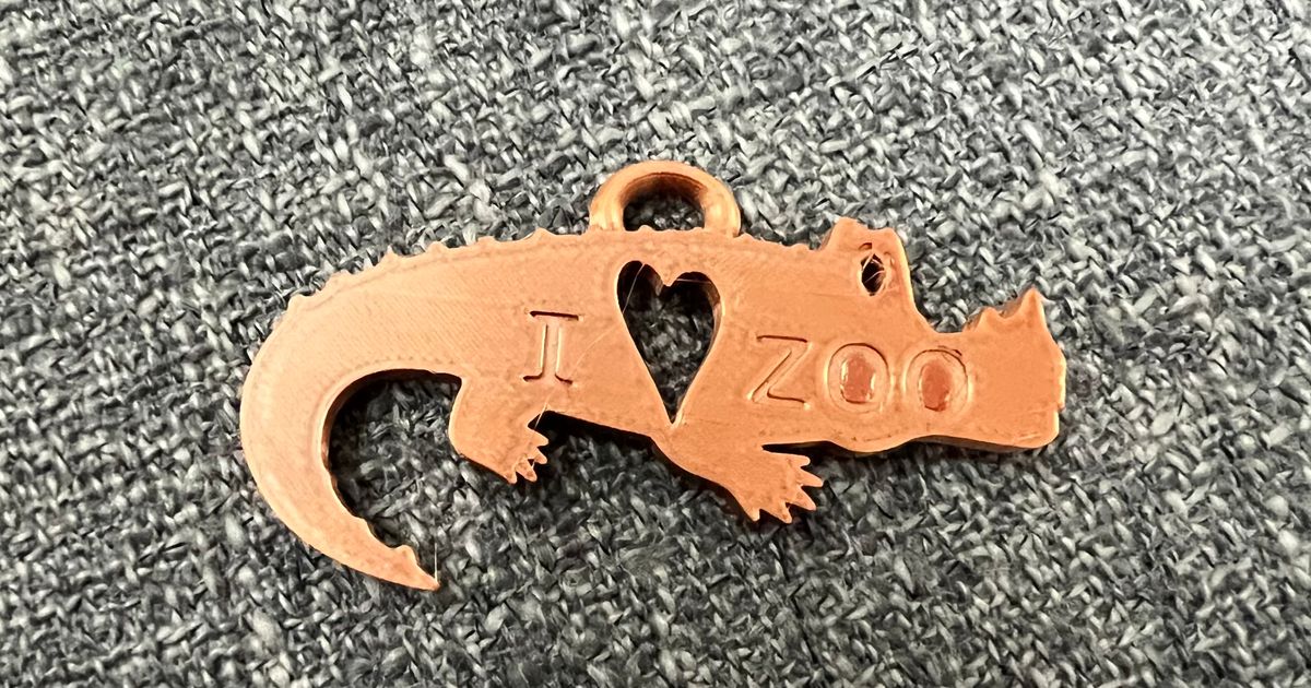 Crocodile tag I love zoo by Ktowns | Download free STL model ...