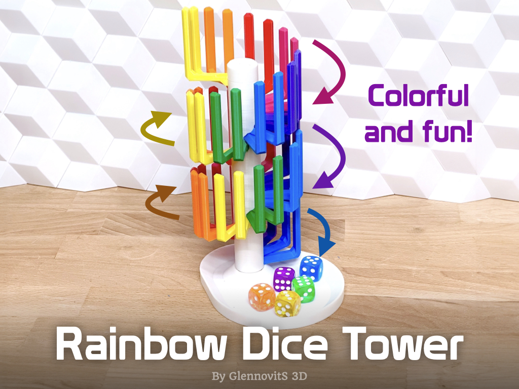 Rainbow Dice Tower (no AMS/MMU needed) by GlennovitS 3D | Download free ...