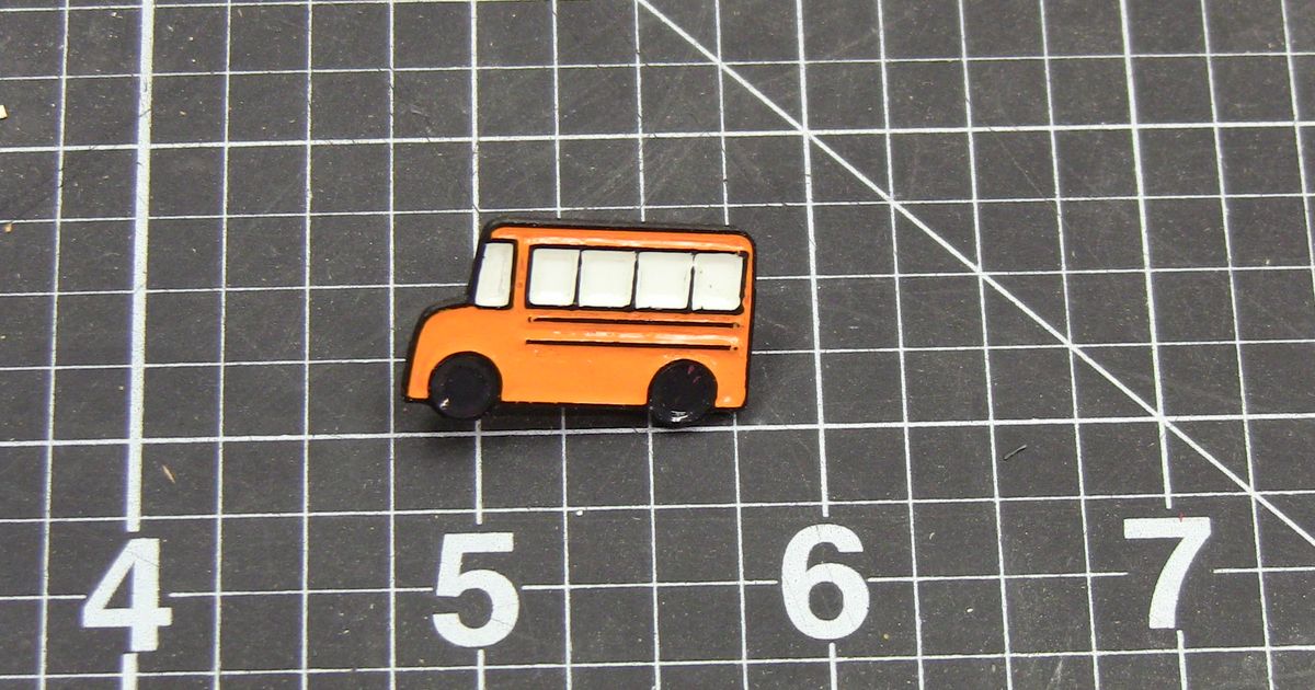 Bus Enamel pin by Nick Tailor | Download free STL model | Printables.com