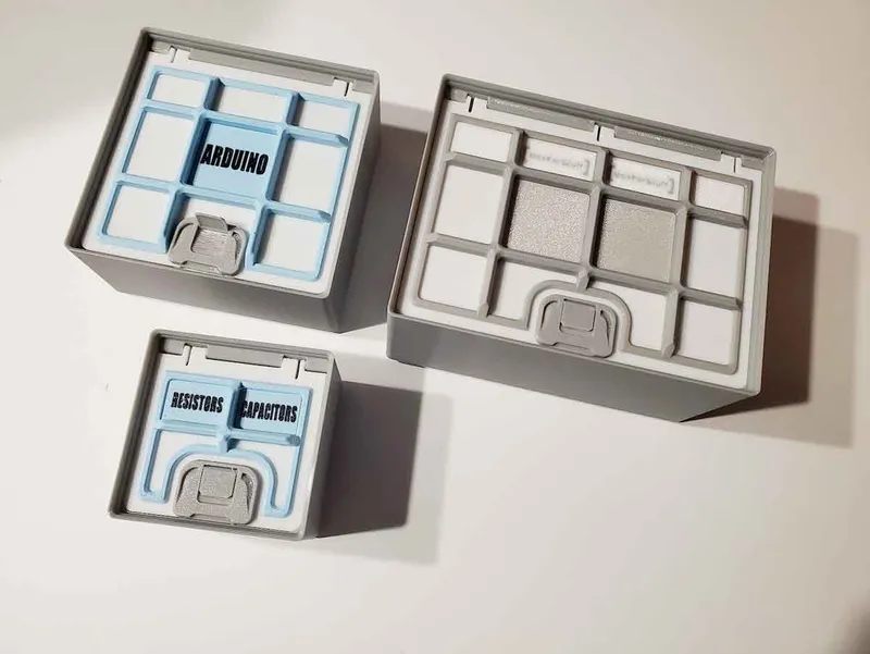 Gridfinity 4x4 and 4x5 (6U and 12U) Lidded Bin for Stuff with Latch ...