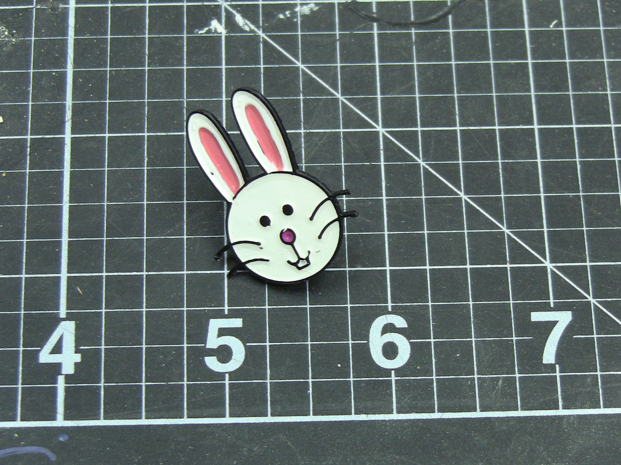 Rabbit face Enamel pin by Nick Tailor | Download free STL model ...