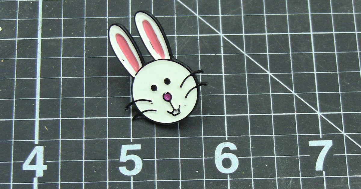 Rabbit face Enamel pin by Nick Tailor | Download free STL model ...