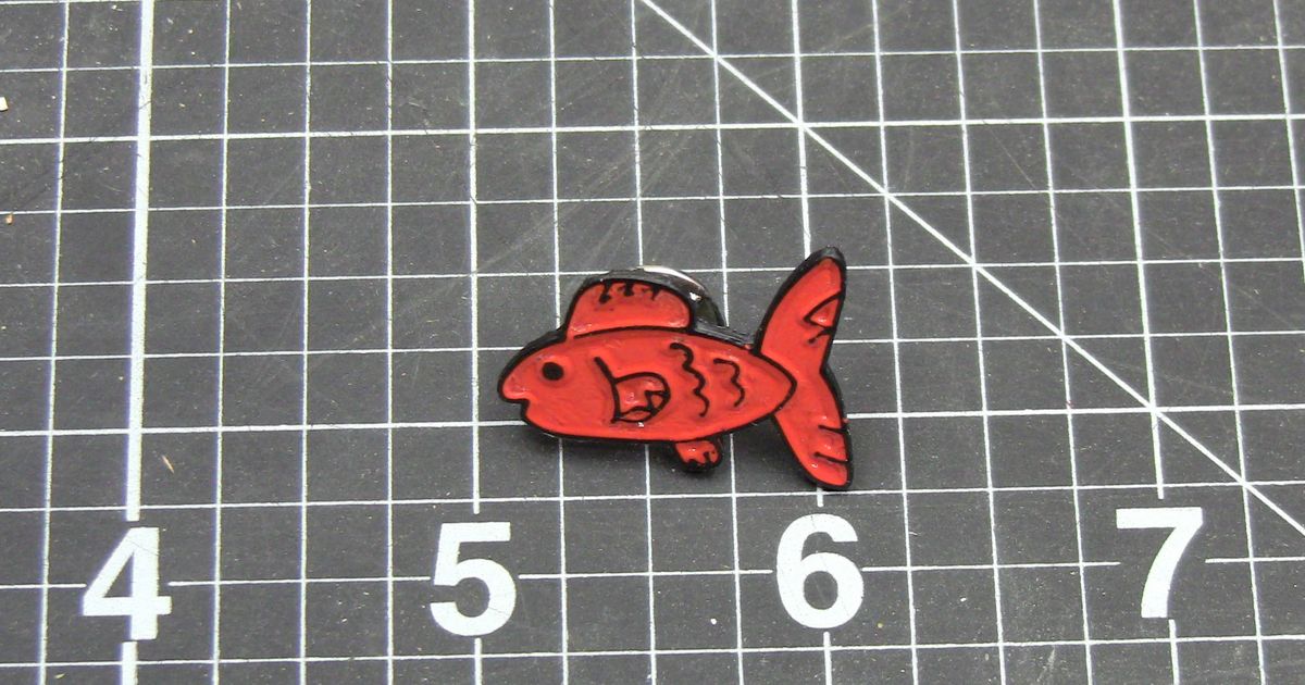 Fish Enamel pin by Nick Tailor | Download free STL model | Printables.com