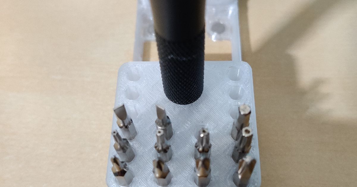 Gridfinity iFixit Screwdriver and Bit Holder (18 bits) by Jammy Pajamies | Download free STL ...