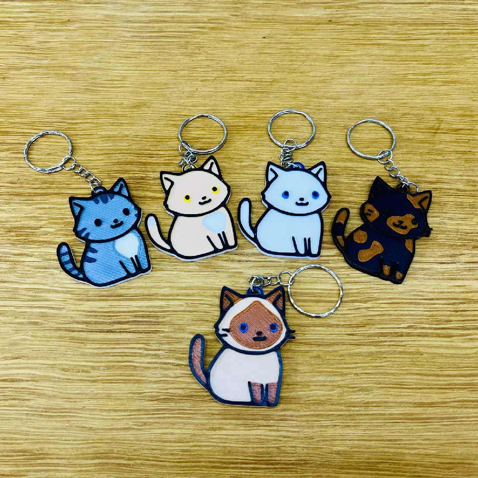 Cute Siamese Cat Keychain with Blue Eyes by Aztairya | Download free ...