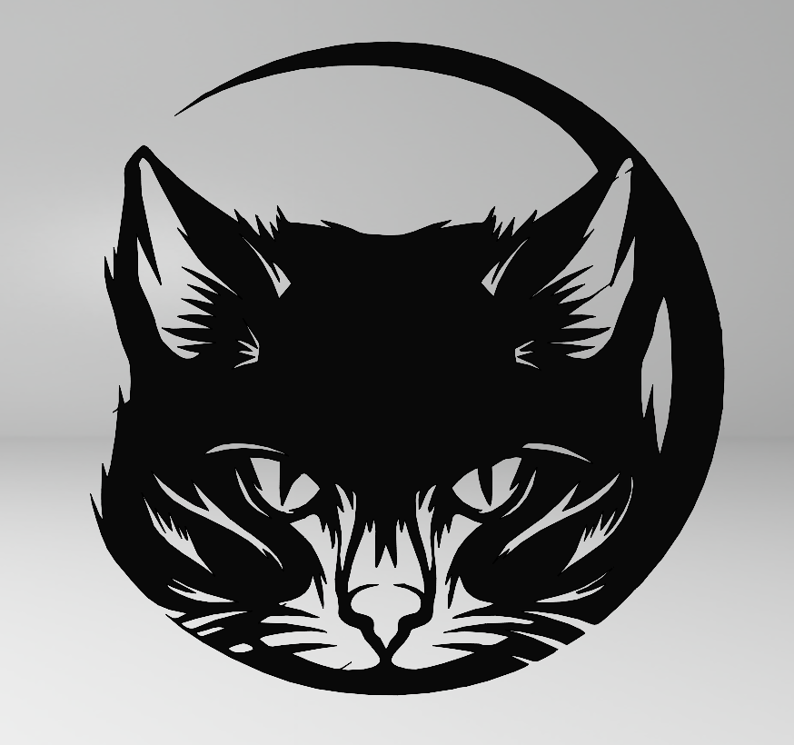 line art cat , wall art cat, 2d art cat, cat, kitten, le chat, wall cat ...