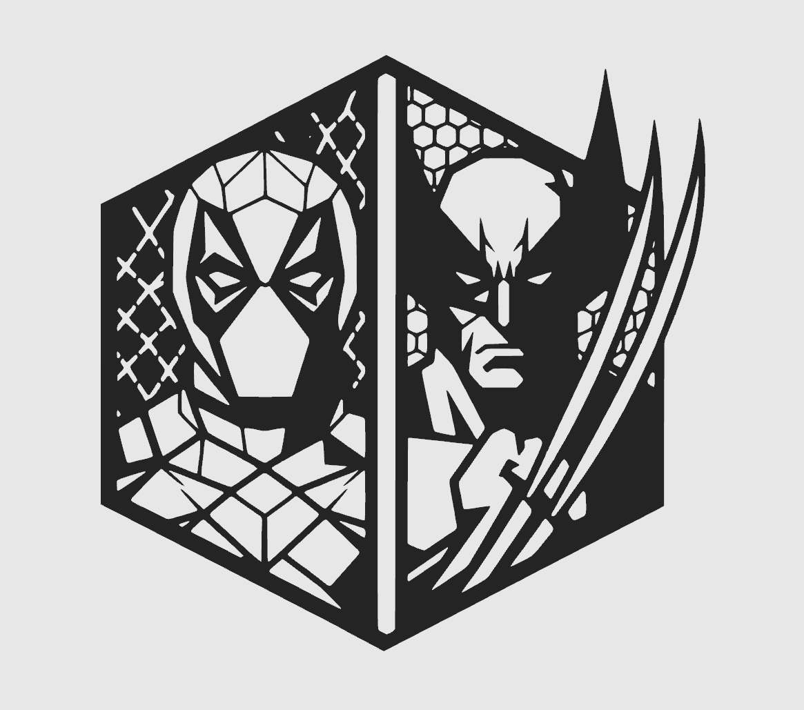 Deadpool - Wolverine - low poly wall art by klimoma | Download free STL ...