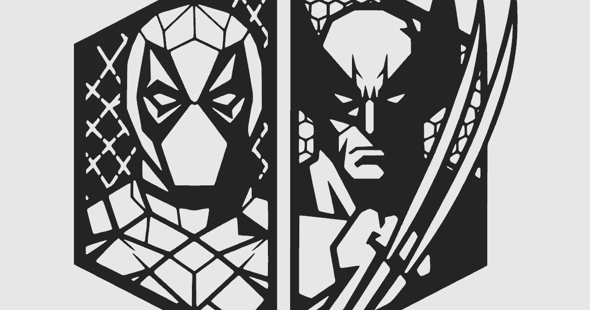 Deadpool - Wolverine - low poly wall art by klimoma | Download free STL ...