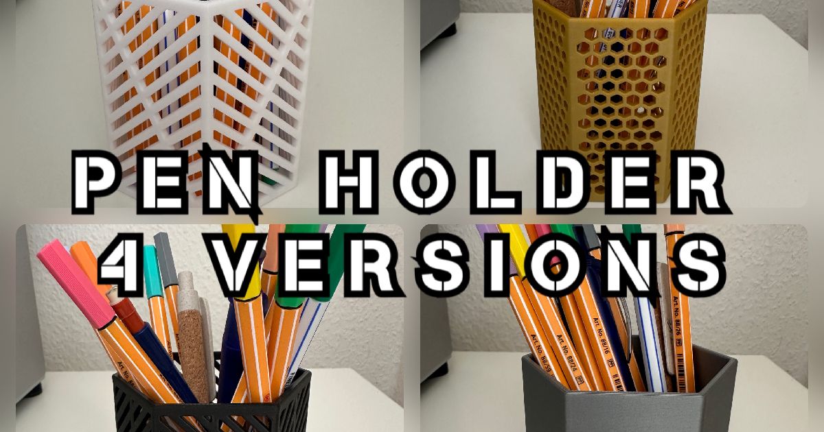 pen holder, 4 variants / Stifthalter 4 Versionen by Tom | Download free ...