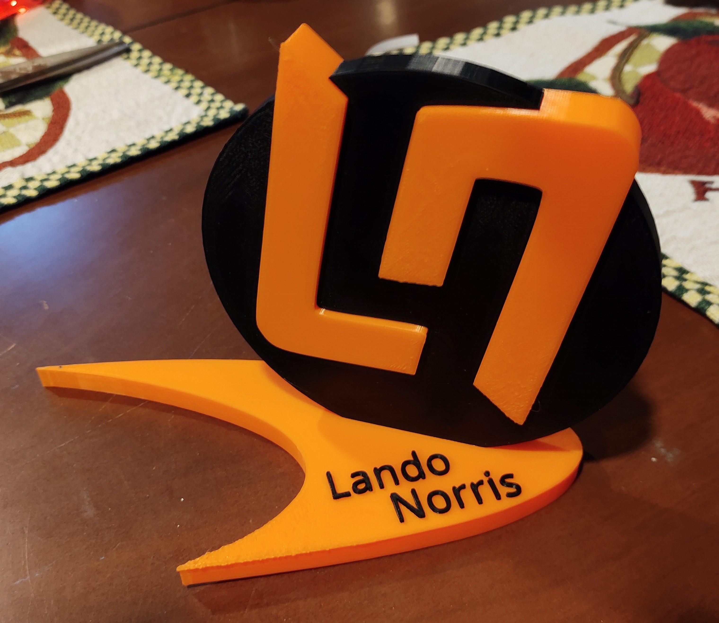 Mclaren F1 Lando Norris logo display by Yves1024 | Download free STL ...