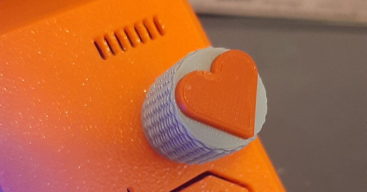 Heart knurled potentiometer knob, 6mm ID, printer knob by PanzerDesign ...