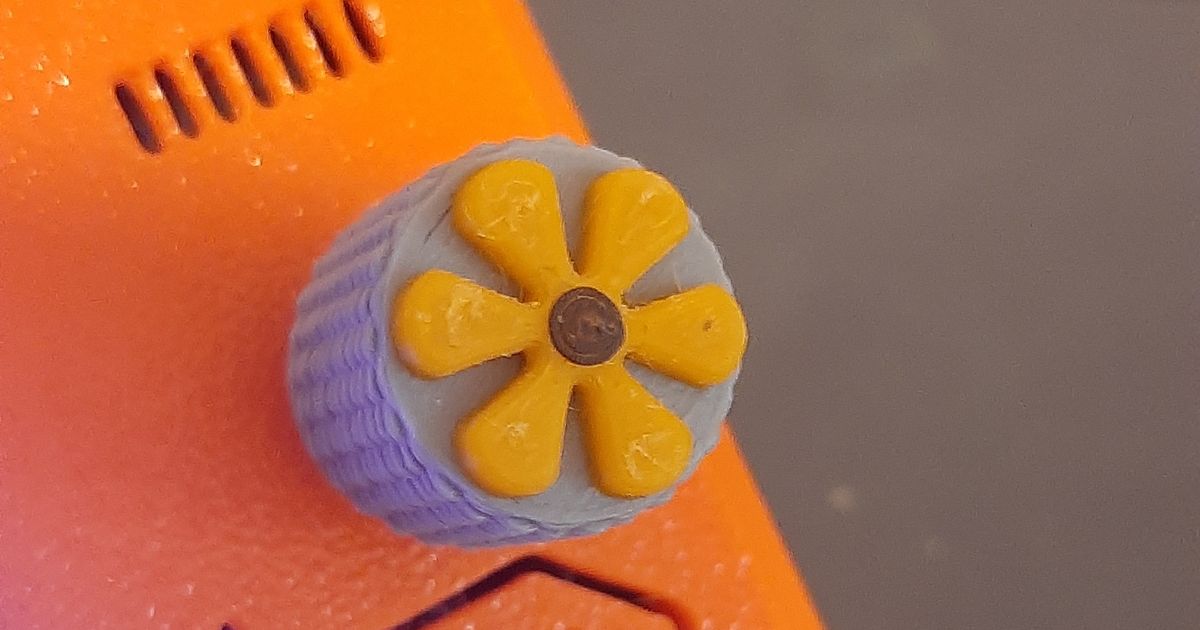 Flower knurled potentiometer knob, 6mm ID, printer knob by PanzerDesign ...