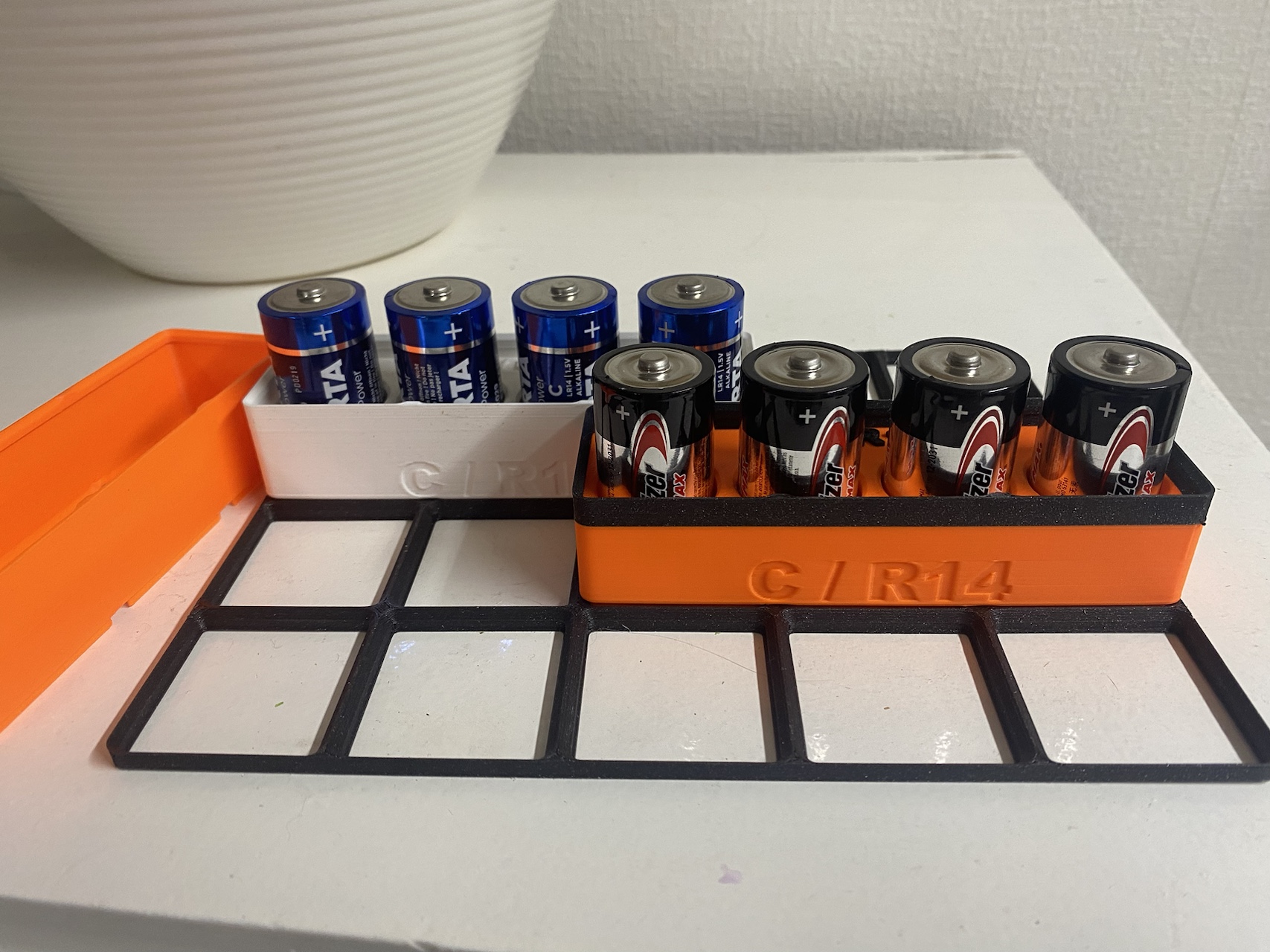 Gridfinity C / R14 / LR14 battery bin and spacer by Patrik Franzen | Download free STL model ...