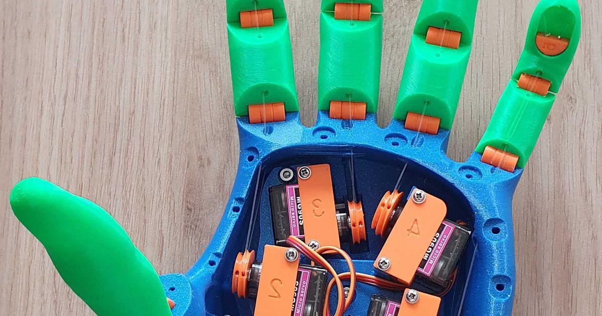 Voice activated low cost motorized hand by reivax | Download free STL ...