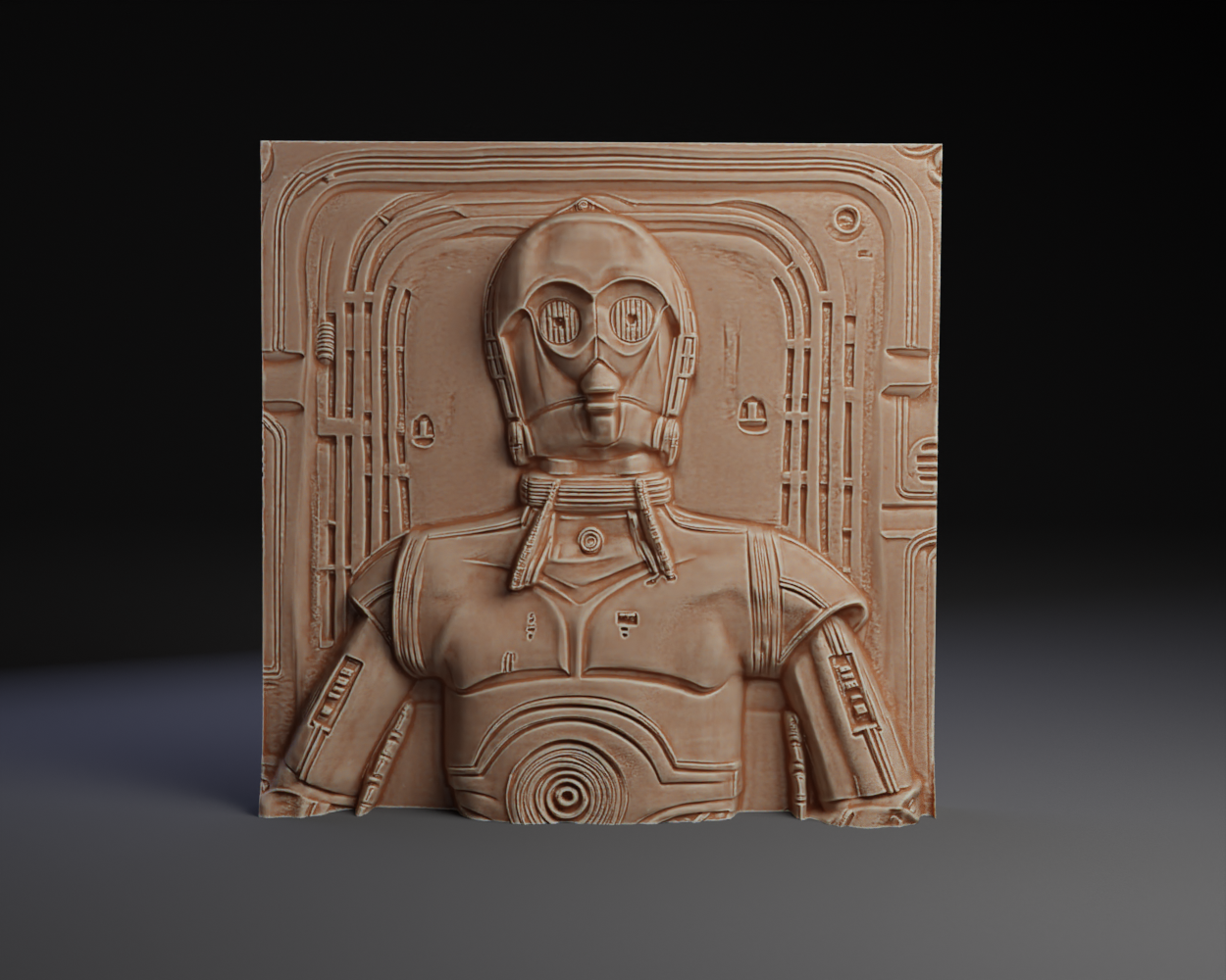 C3P0 Bas Relief Plaque by Peter Farell | Printables Store