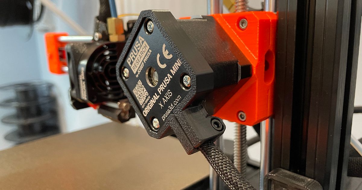 Prusa MK3/Mini X-Axis Motor Cable Strain Relief Bracket by Founders | Download free STL model ...