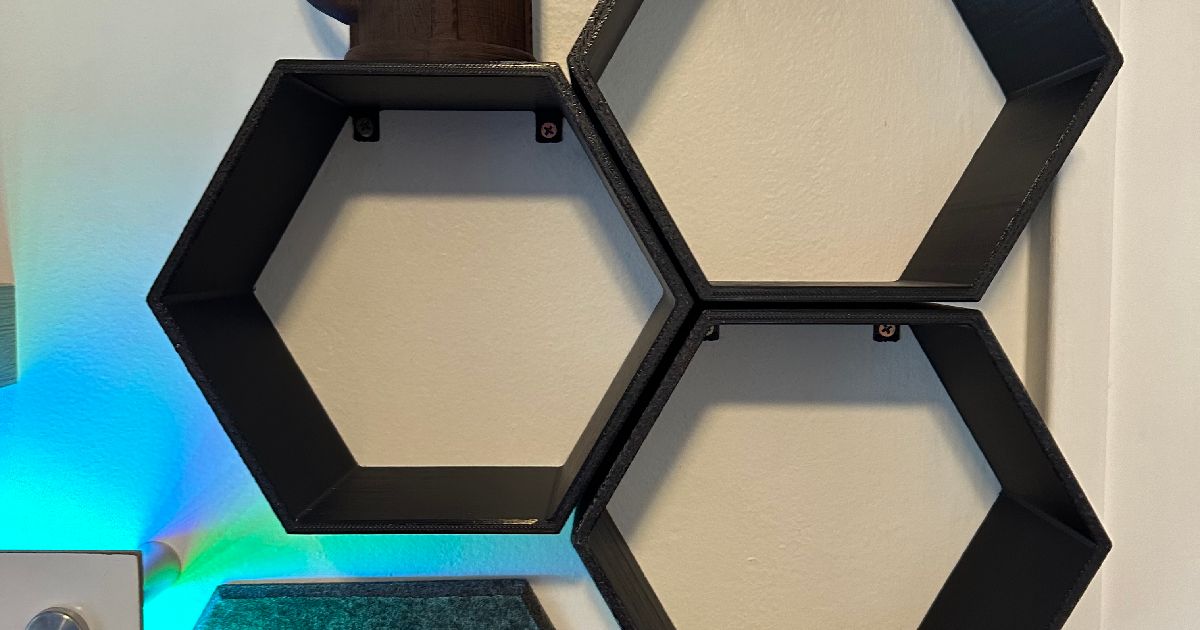 Hexagon wall shelf by ohiyuh | Download free STL model | Printables.com