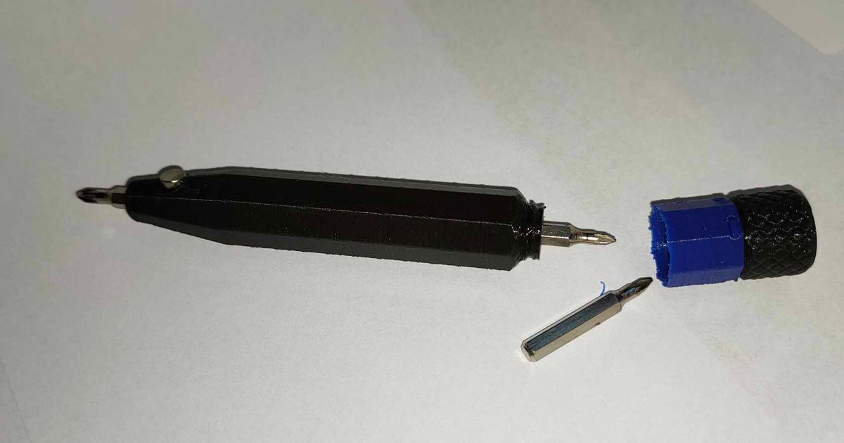4mm bit screwdriver - magnet, rotating end, 2 bit magazine by trupek56 ...