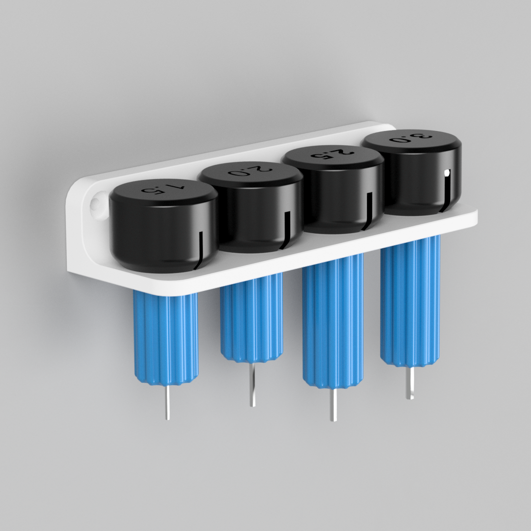 Allen Key Holder Screw fit 1.5mm - 2.0mm - 2.5mm - 3.0mm Wall mounted ...