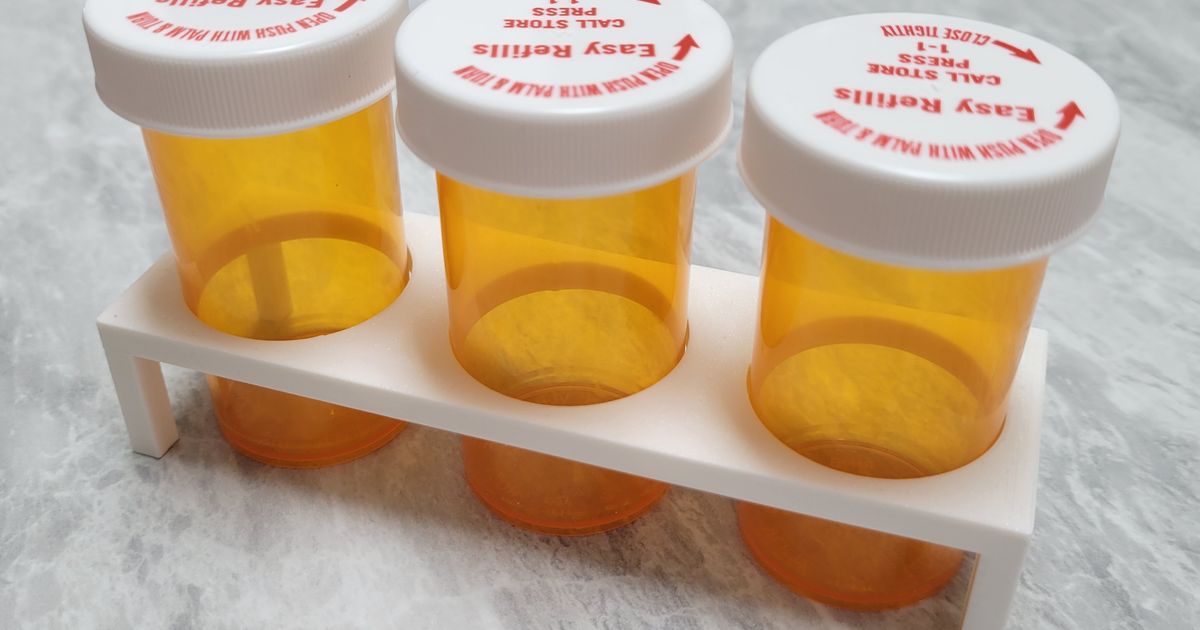 Pill bottle Organizer (12DR) by Andrew Burton | Download free STL model ...
