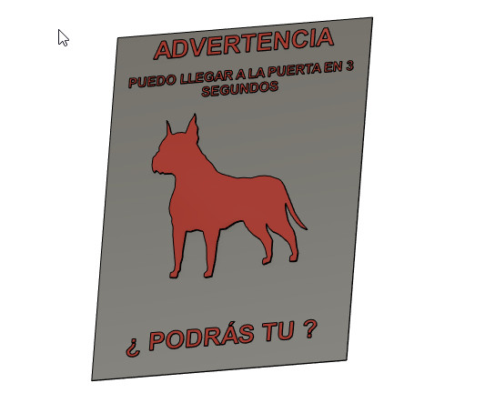 cartel advertencia perro by antogora | Download free STL model ...
