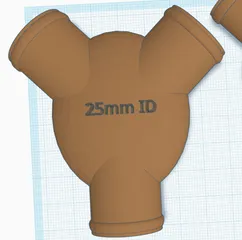 CPAP Y splitter for 19mm hose by BigBlue | Download free STL model ...