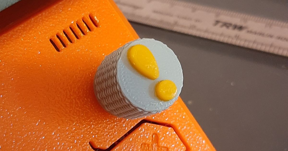 Exclamation Mark knurled potentiometer knob, 6mm ID, printer knob by ...