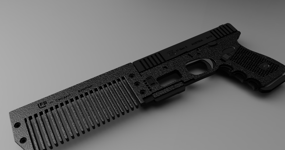 Glock hairbrush von ExtrudeElegance | Kostenloses STL-Modell ...