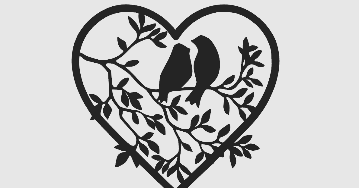 birds heart (love) - wall art by klimoma | Download free STL model ...