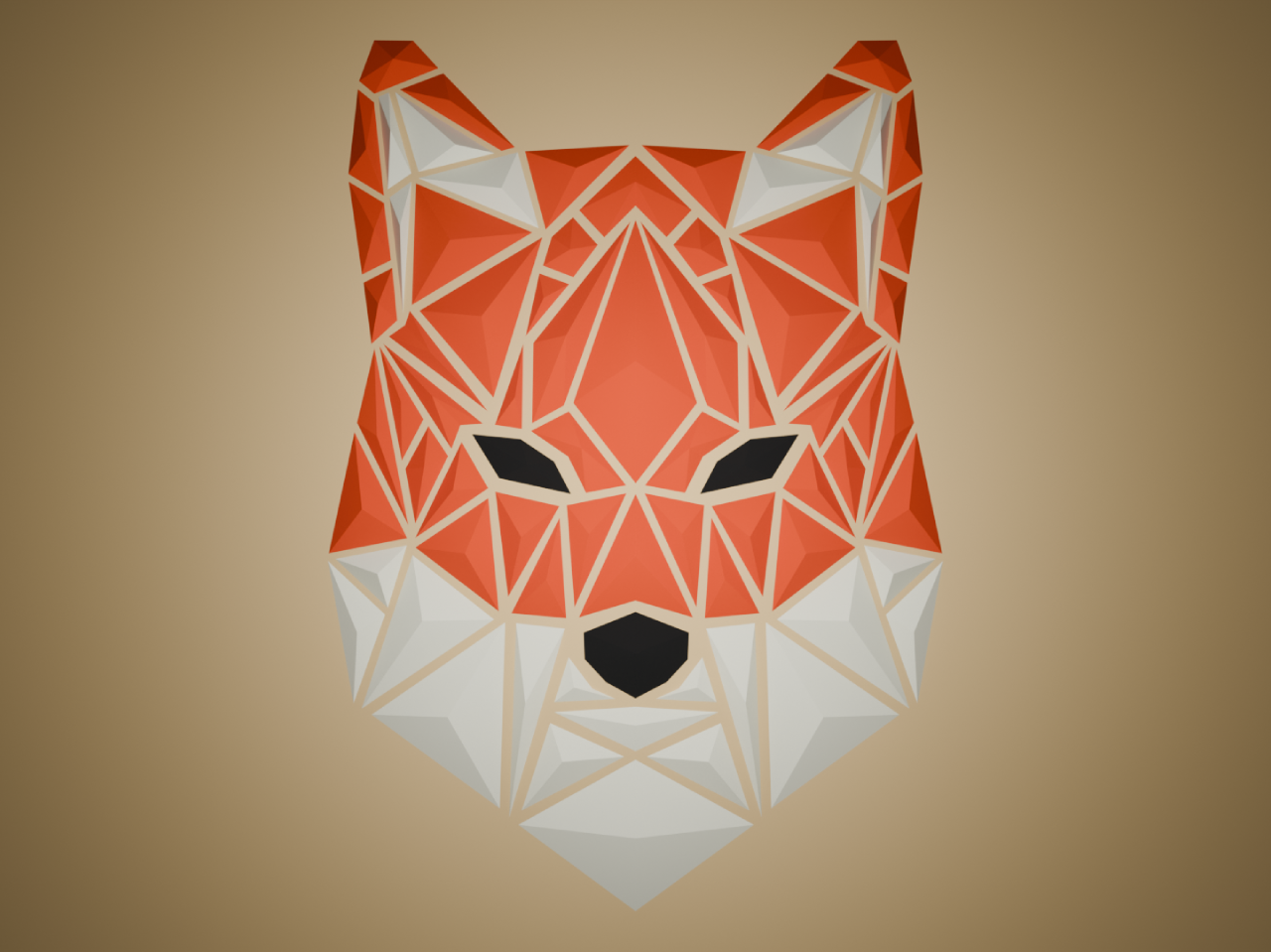 Geometric Fox wall art - Remix. by 3DPrintHub | Download free STL model ...