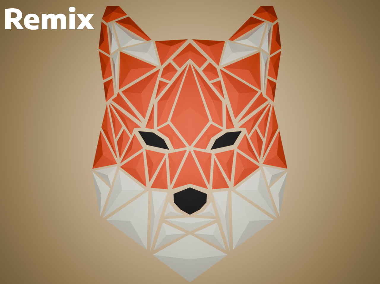 Geometric Fox wall art - Remix. by 3DPrintHub | Download free STL model ...
